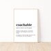 Coachable Definition Print Motivational Wall Art - Etsy