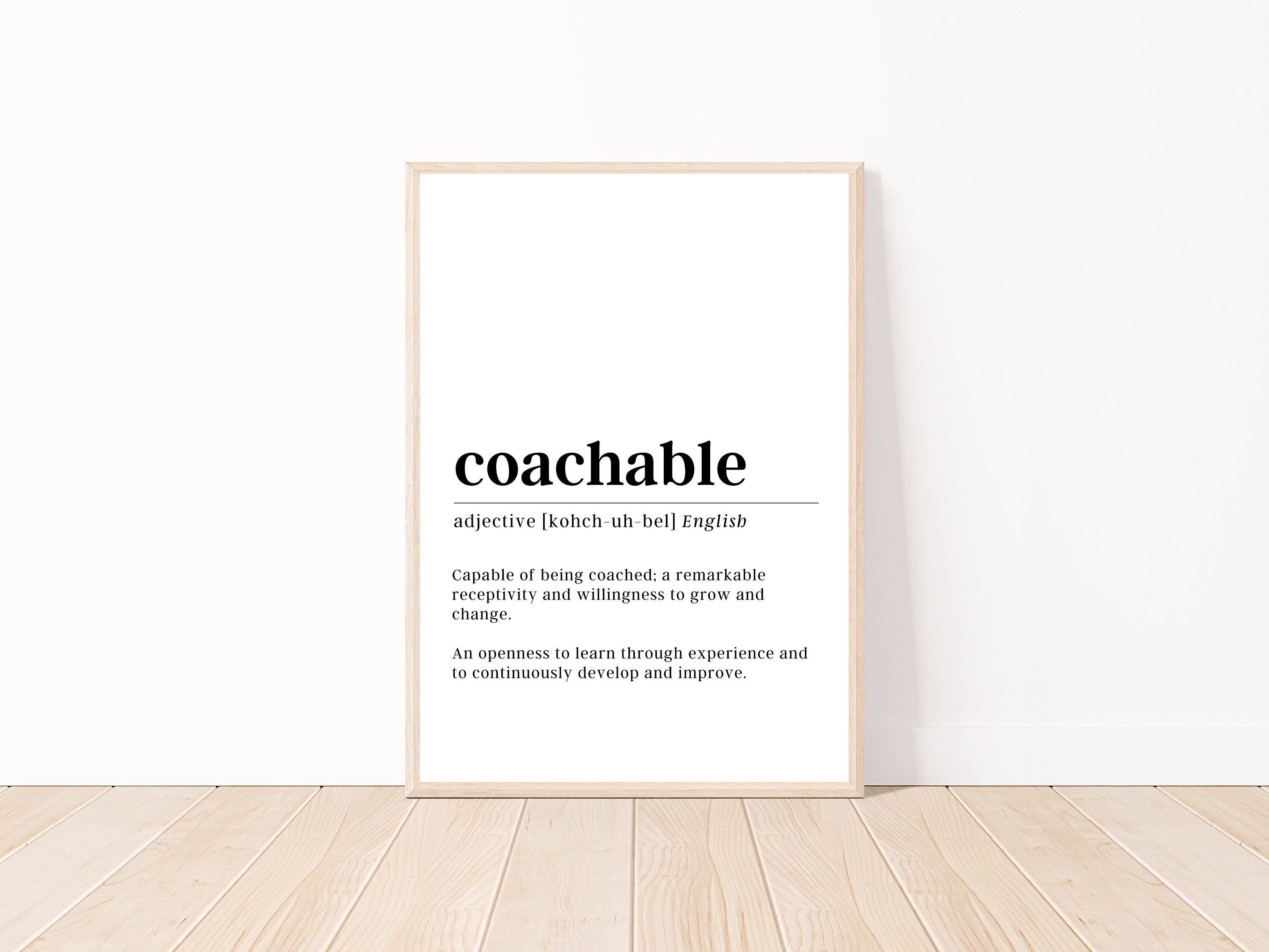 Coachable Definition Print | Motivational Wall Art - Etsy
