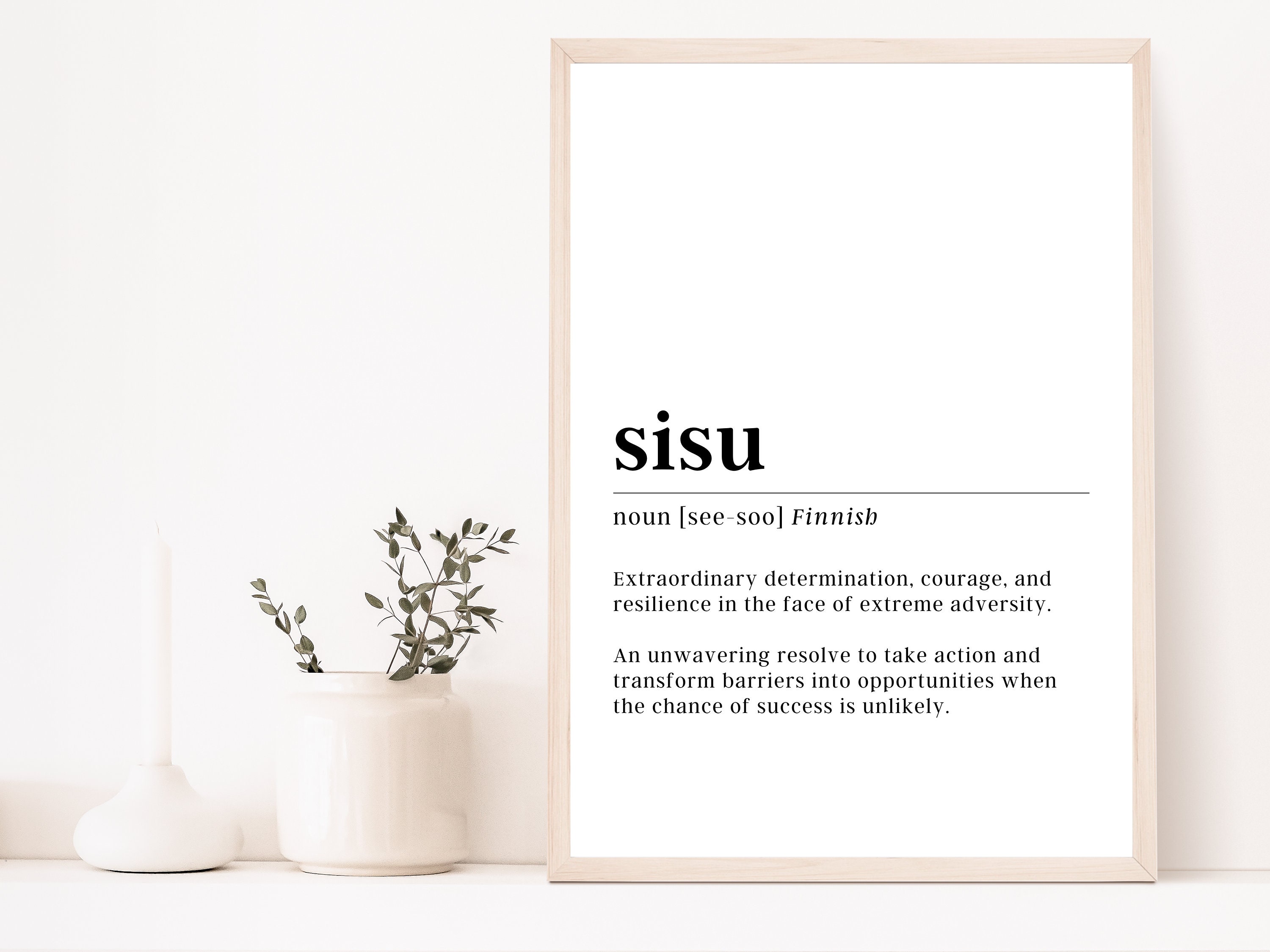 Sisu Definition Print Motivational Wall Art - Etsy