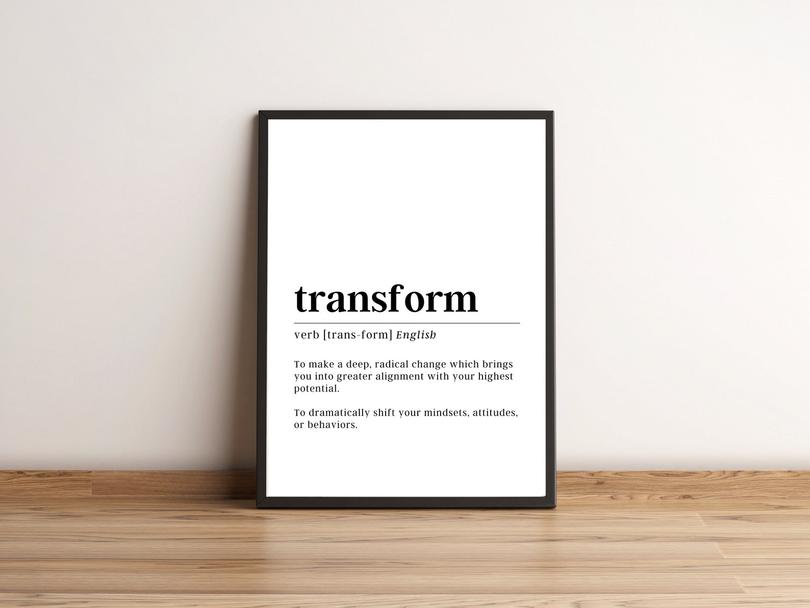 Transform Definition Print | Motivational Wall Art - Etsy