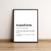 Transform Definition Print Motivational Wall Art - Etsy
