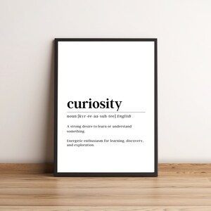 Curiosity Definition Print | Motivational Wall Art - Etsy