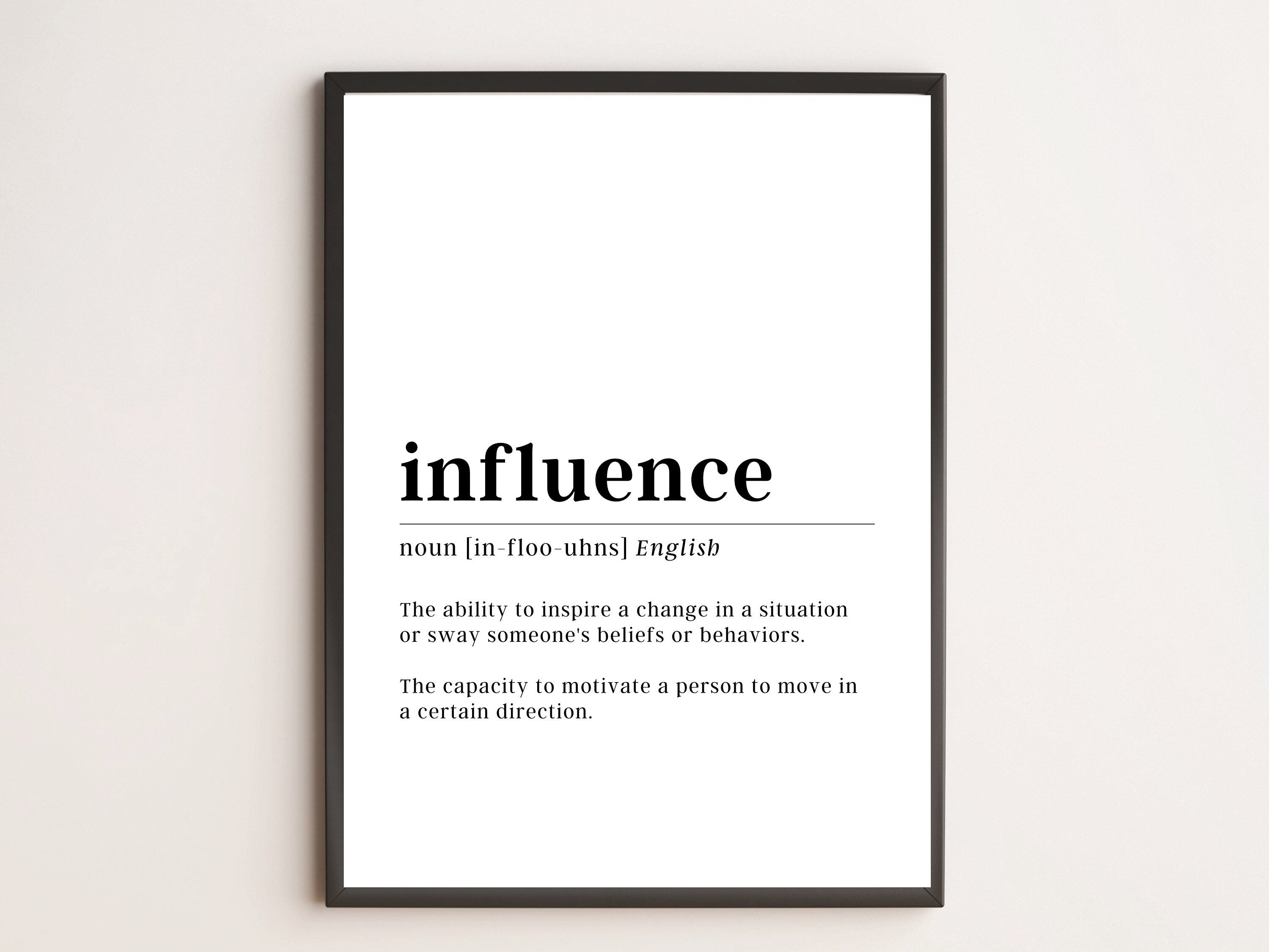 Influence Definition Print Motivational Wall Art - Etsy