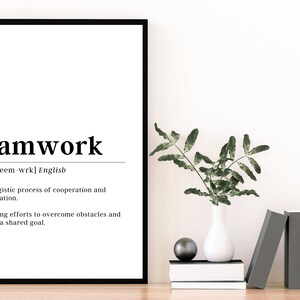 Teamwork Definition Print | Motivational Wall Art - Etsy