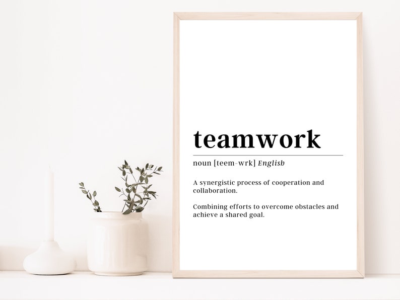 Teamwork Definition Print Motivational Wall Art - Etsy