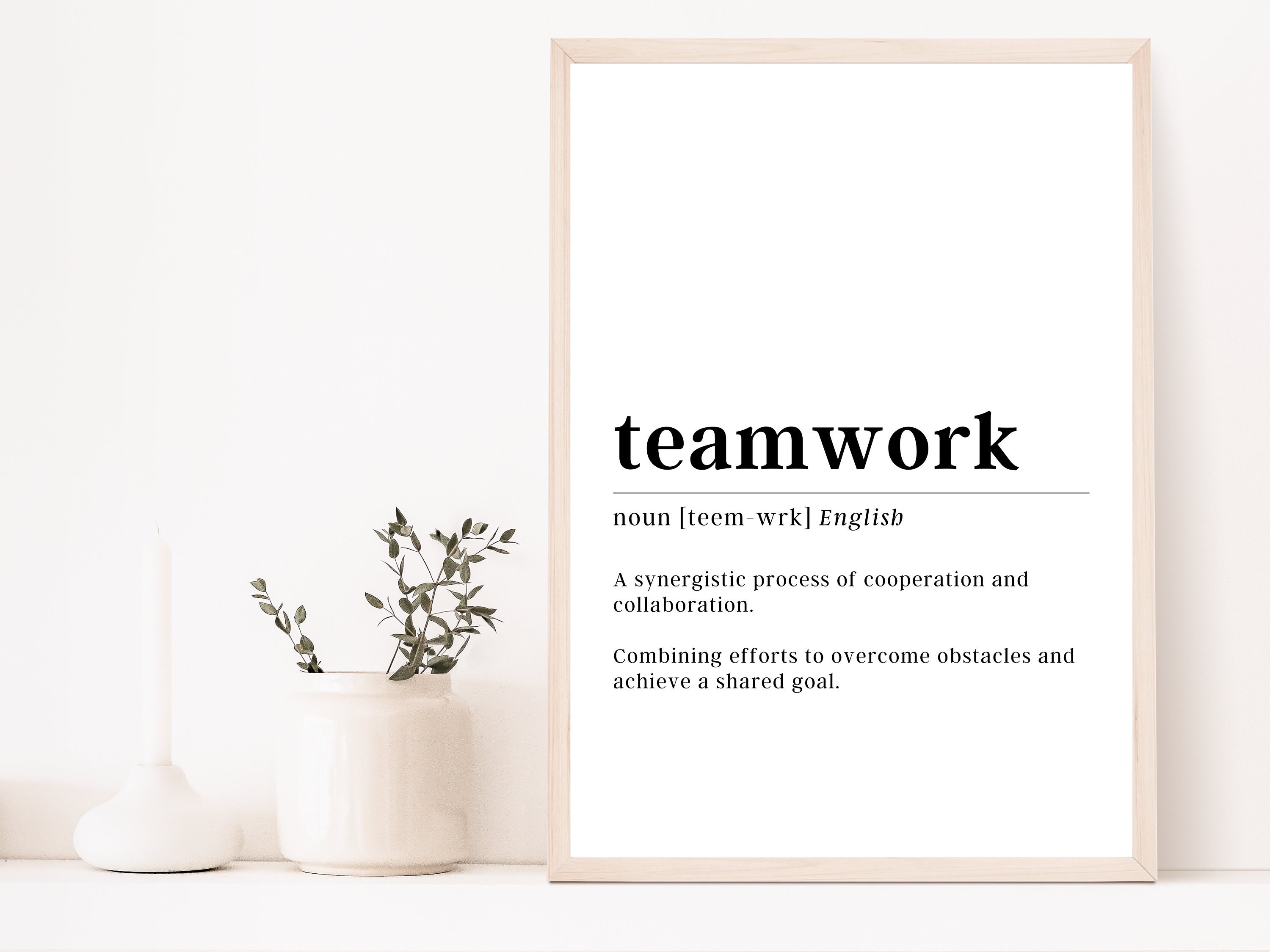Teamwork Definition Print | Motivational Wall Art - Etsy