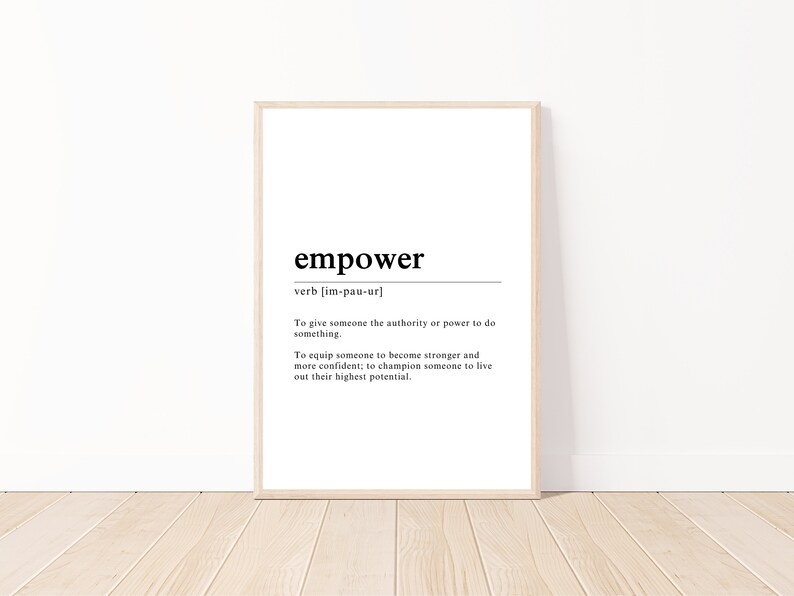 Empower Definition Print | CUSTOM Print | Motivational Wall Art - Etsy