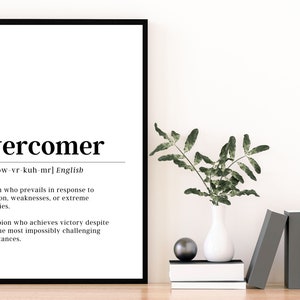 Overcomer Definition Print Motivational Wall Art - Etsy