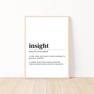 Insight Definition Print | Motivational Wall Art - Etsy