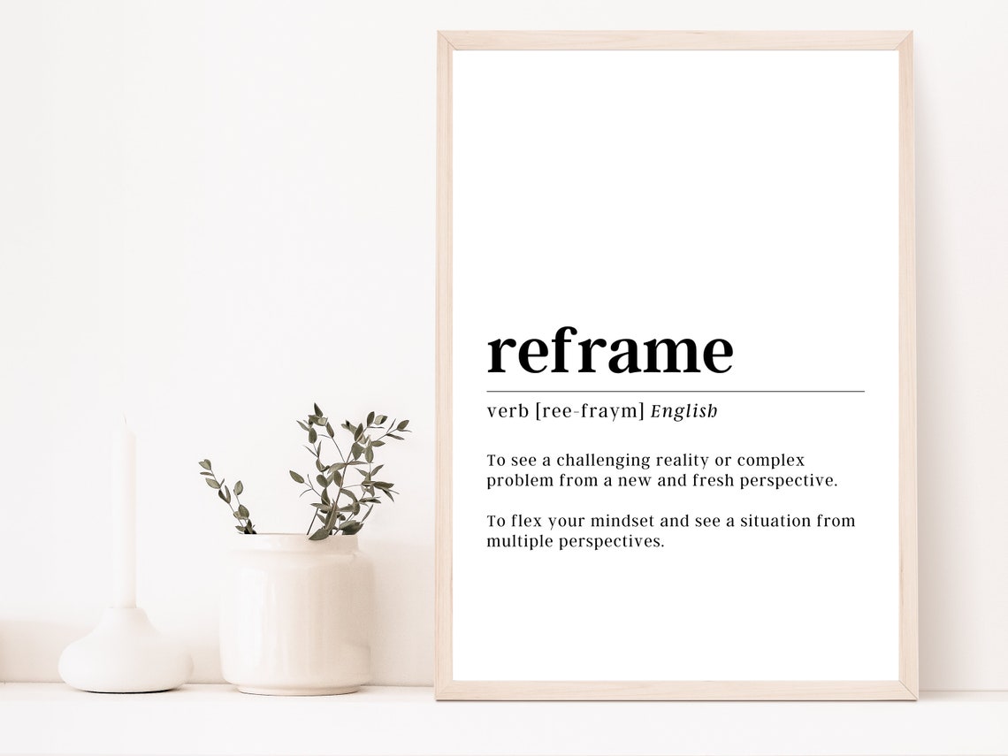 Reframe Definition Print Motivational Wall Art - Etsy