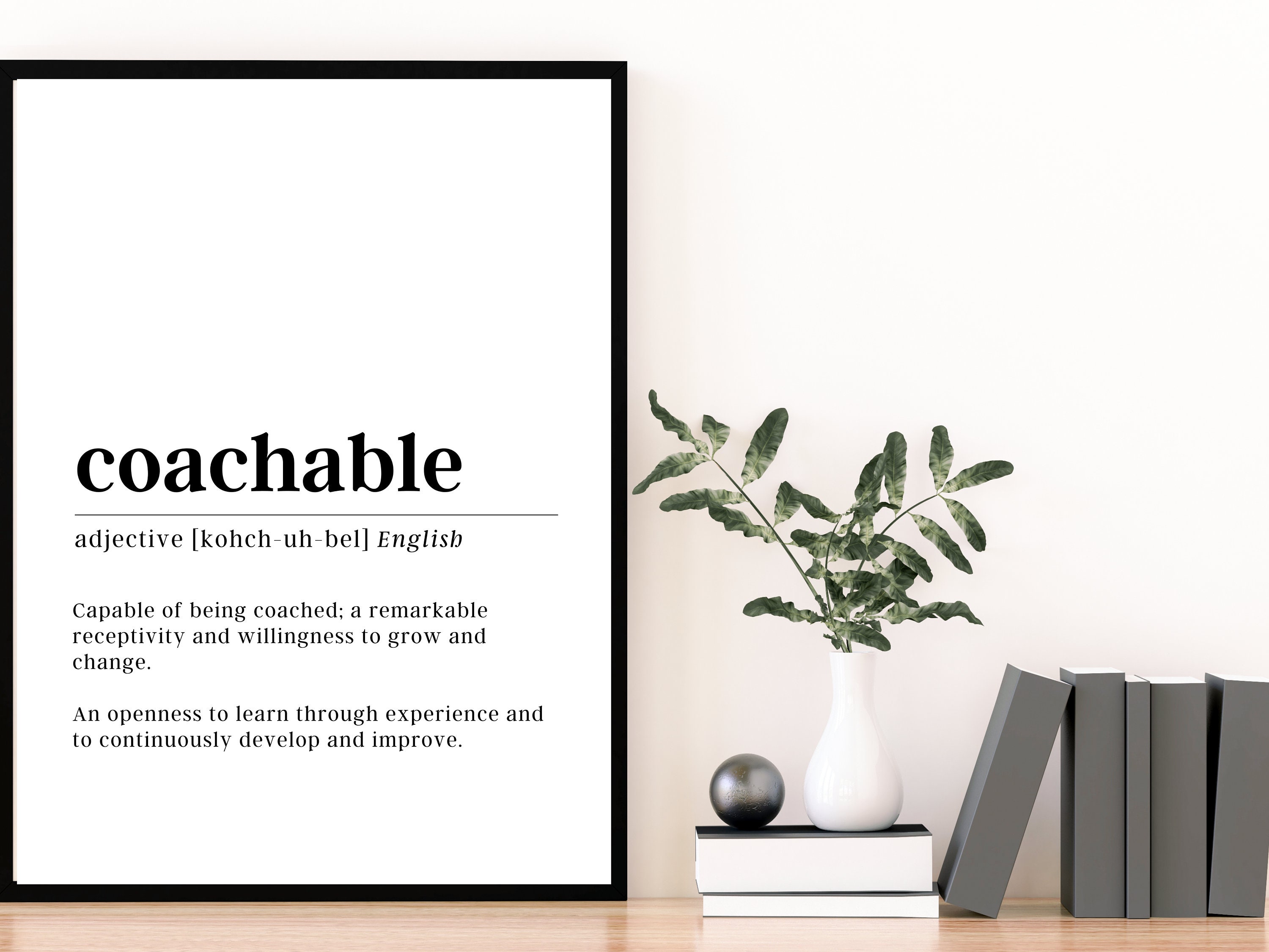 Coachable Definition Print | Motivational Wall Art - Etsy