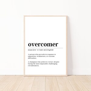 Overcomer Definition Print | Motivational Wall Art - Etsy
