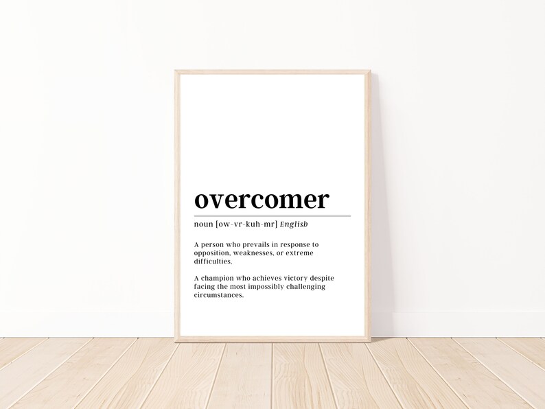 Overcomer Definition Print | Motivational Wall Art - Etsy
