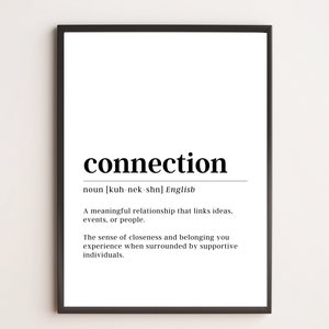 Connection Definition Print | Motivational Wall Art - Etsy