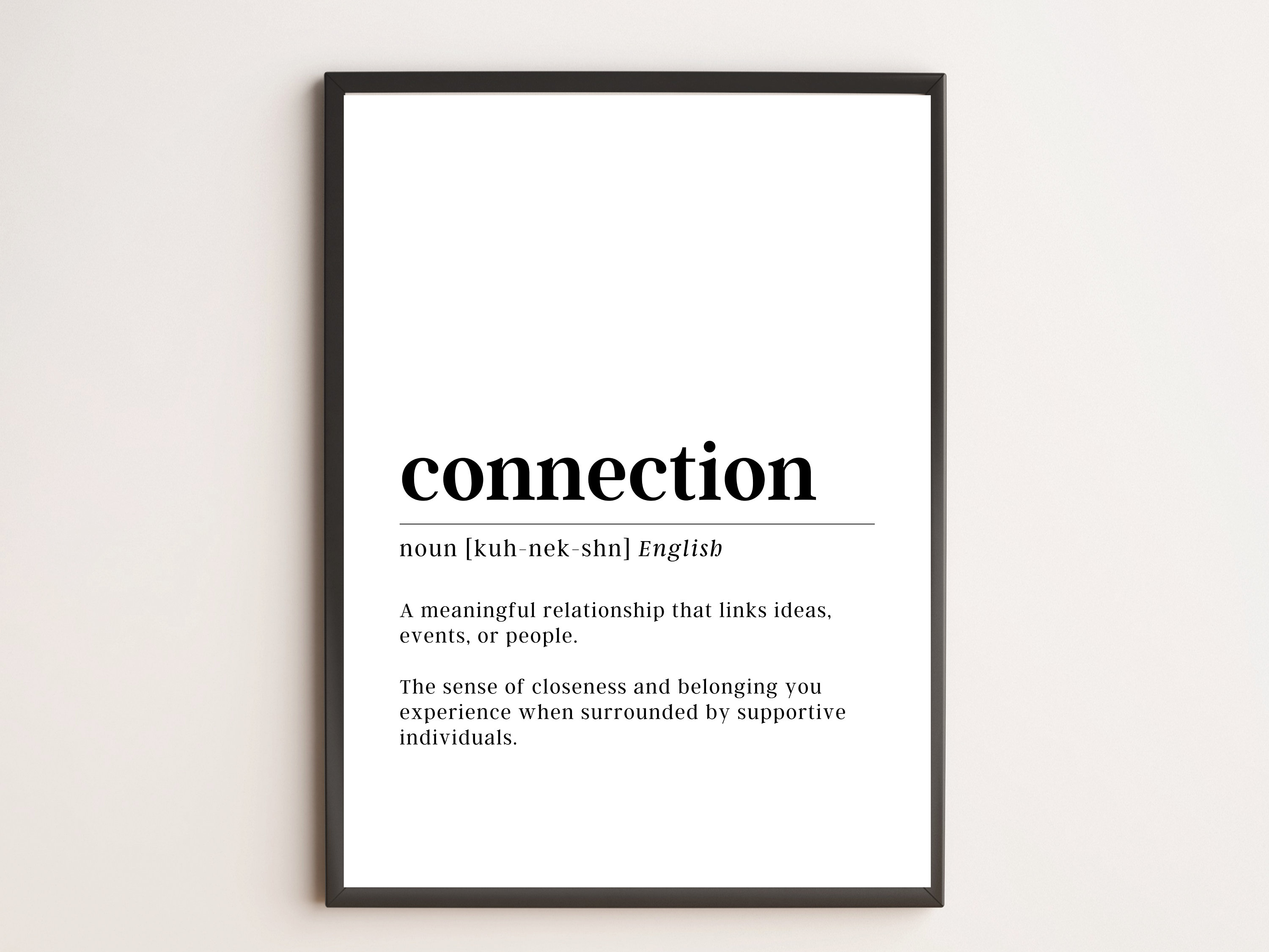 Connection Definition Print Motivational Wall Art - Etsy
