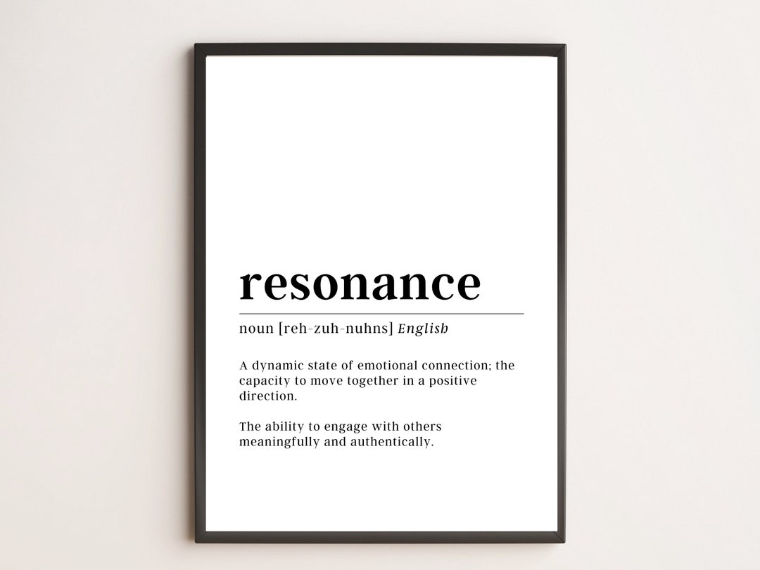 Resonance Definition Print | Motivational Wall Art - Etsy