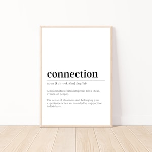 Connection Definition Print | Motivational Wall Art - Etsy