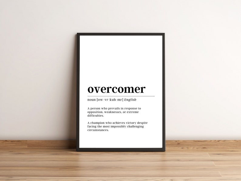 Overcomer Definition Print | Motivational Wall Art - Etsy