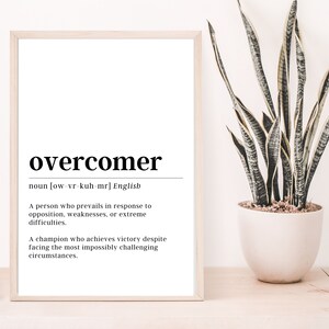 Overcomer Definition Print | Motivational Wall Art - Etsy