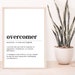 Overcomer Definition Print Motivational Wall Art - Etsy