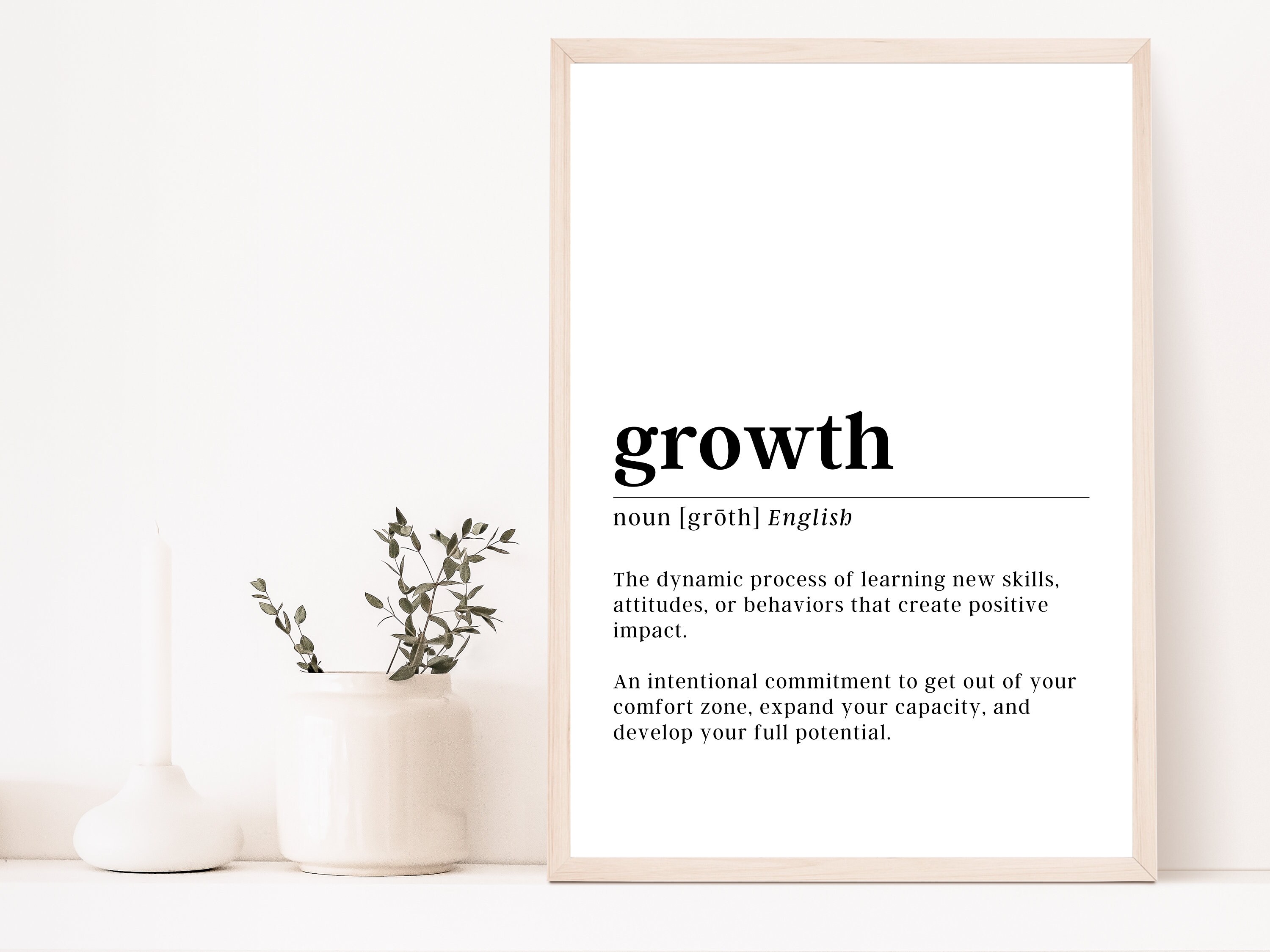 Growth Definition Print | Motivational Wall Art - Etsy