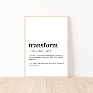 Transform Definition Print | Motivational Wall Art - Etsy
