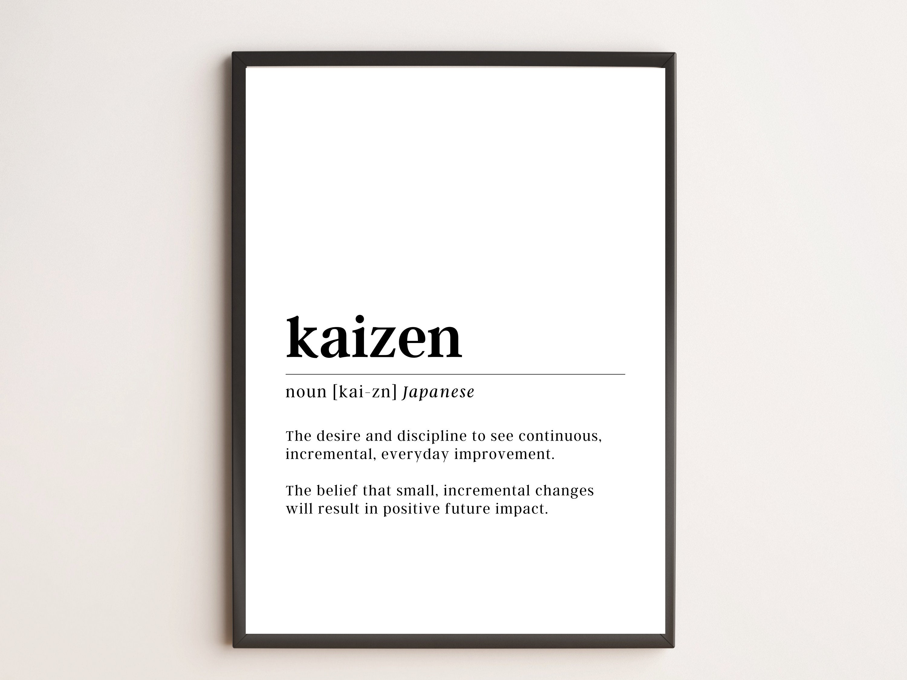 Kaizen Definition Print Motivational Wall Art - Etsy