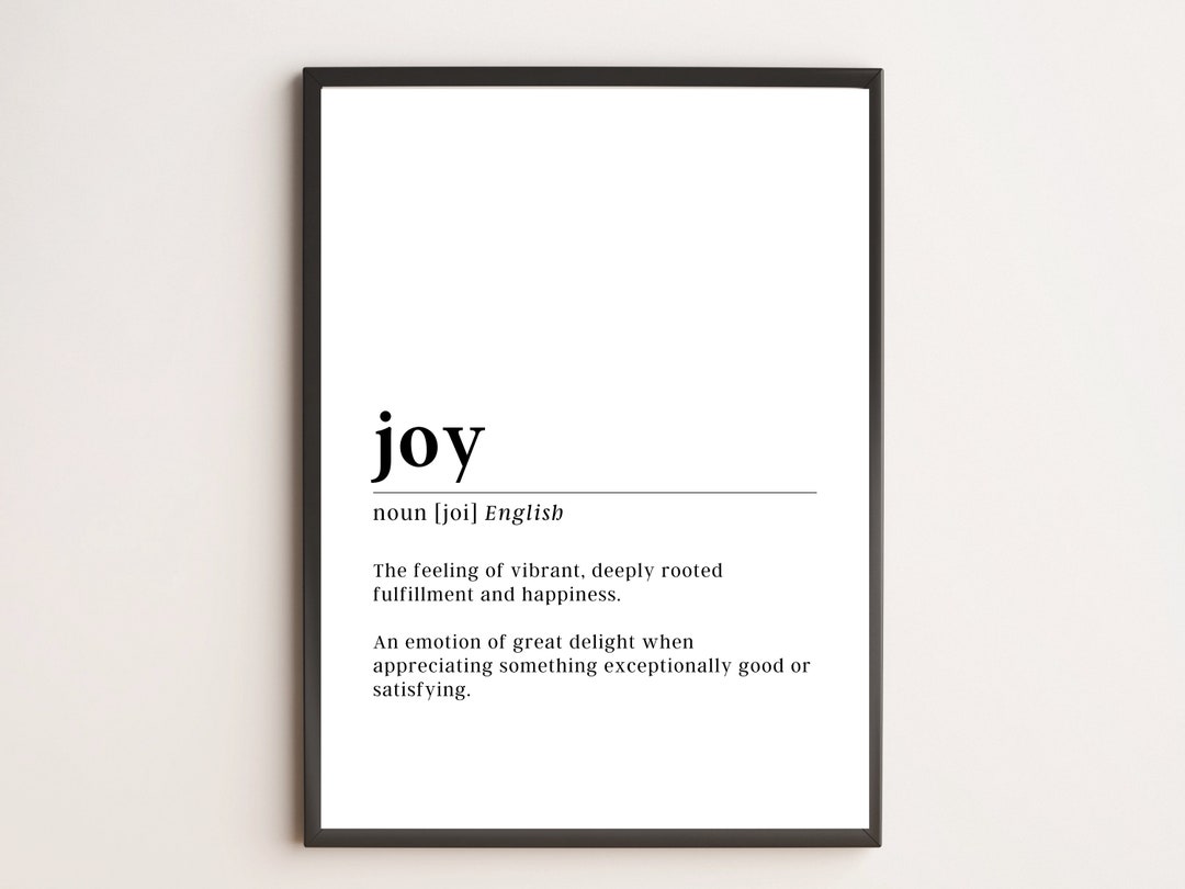 Joy Definition Print | Motivational Wall Art - Etsy