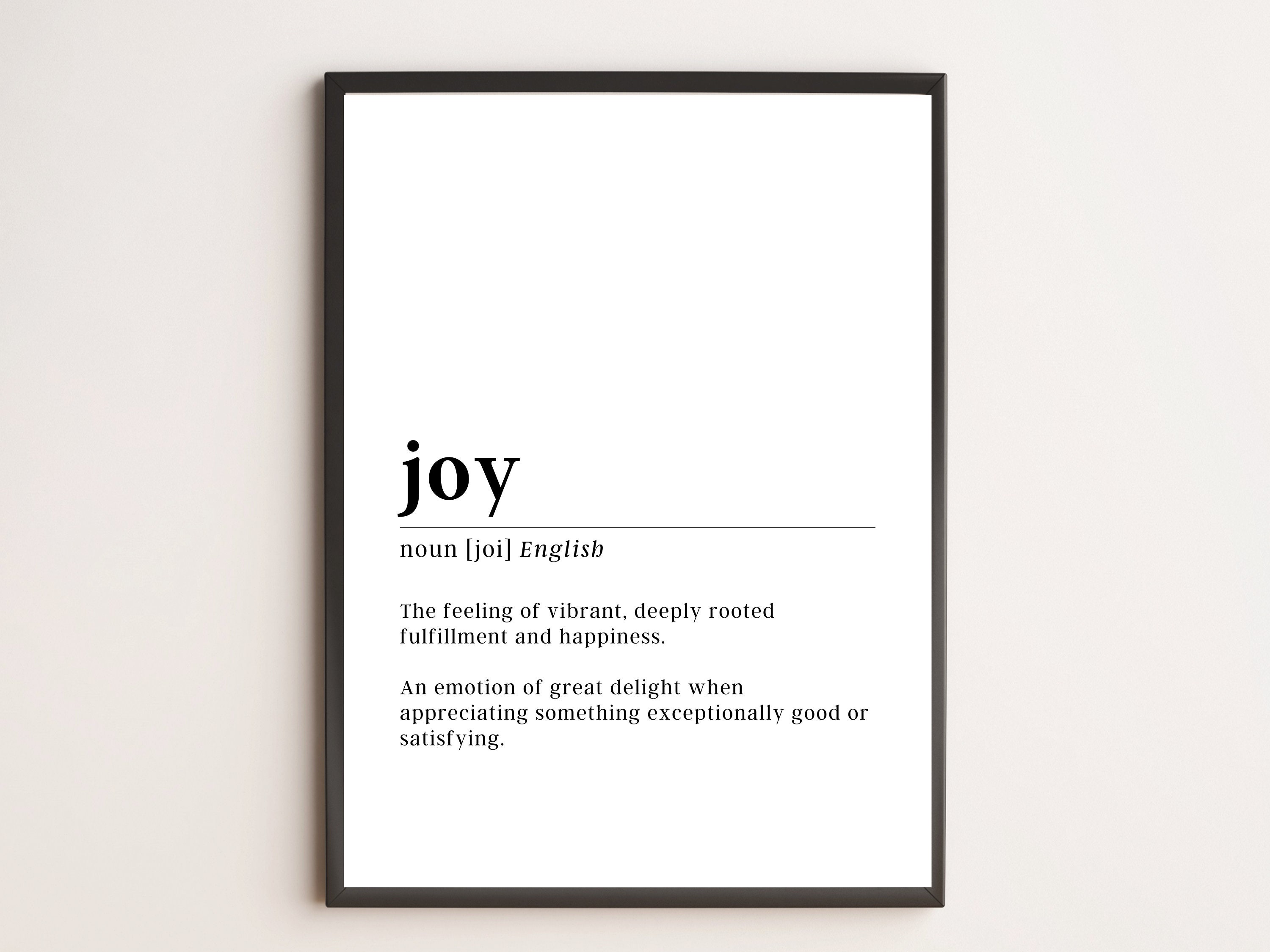 Joy Definition Print | Motivational Wall Art - Etsy