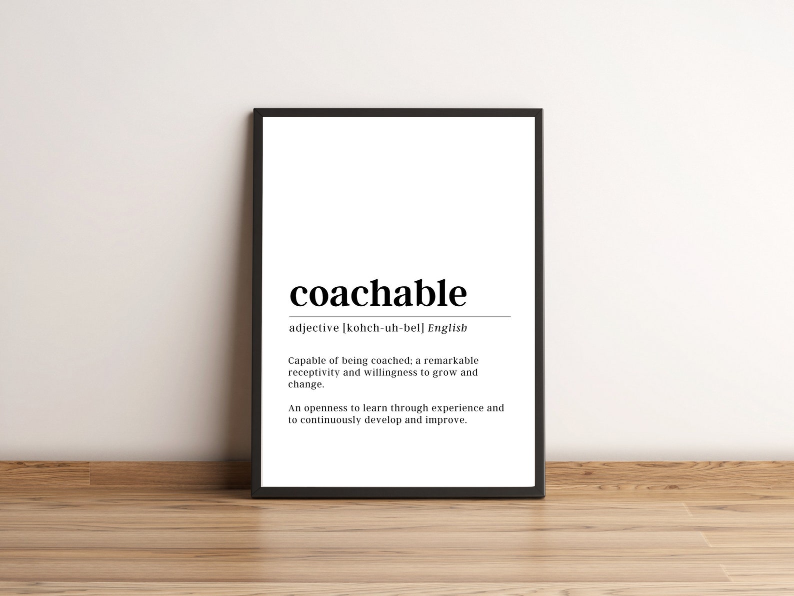 Coachable Definition Print | Motivational Wall Art - Etsy