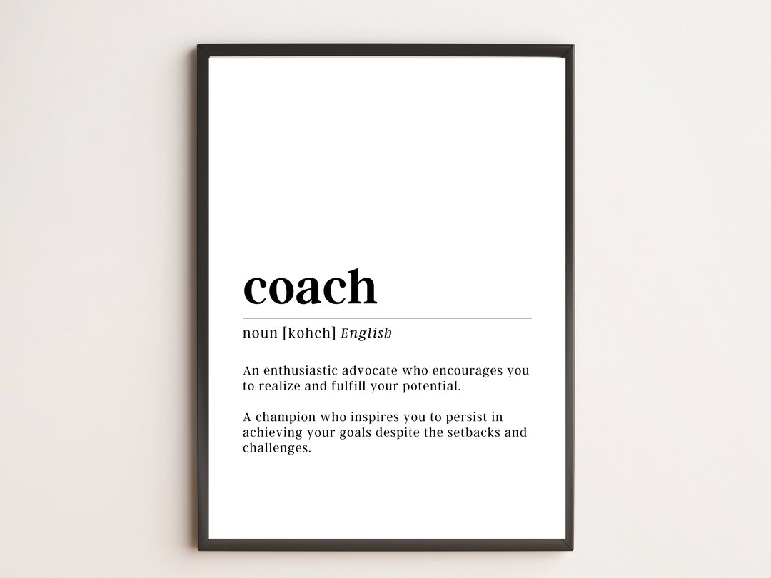 Coach Definition Print Motivational Wall Art - Etsy