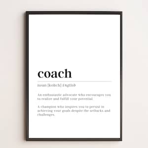 Coach Definition Print Motivational Wall Art - Etsy