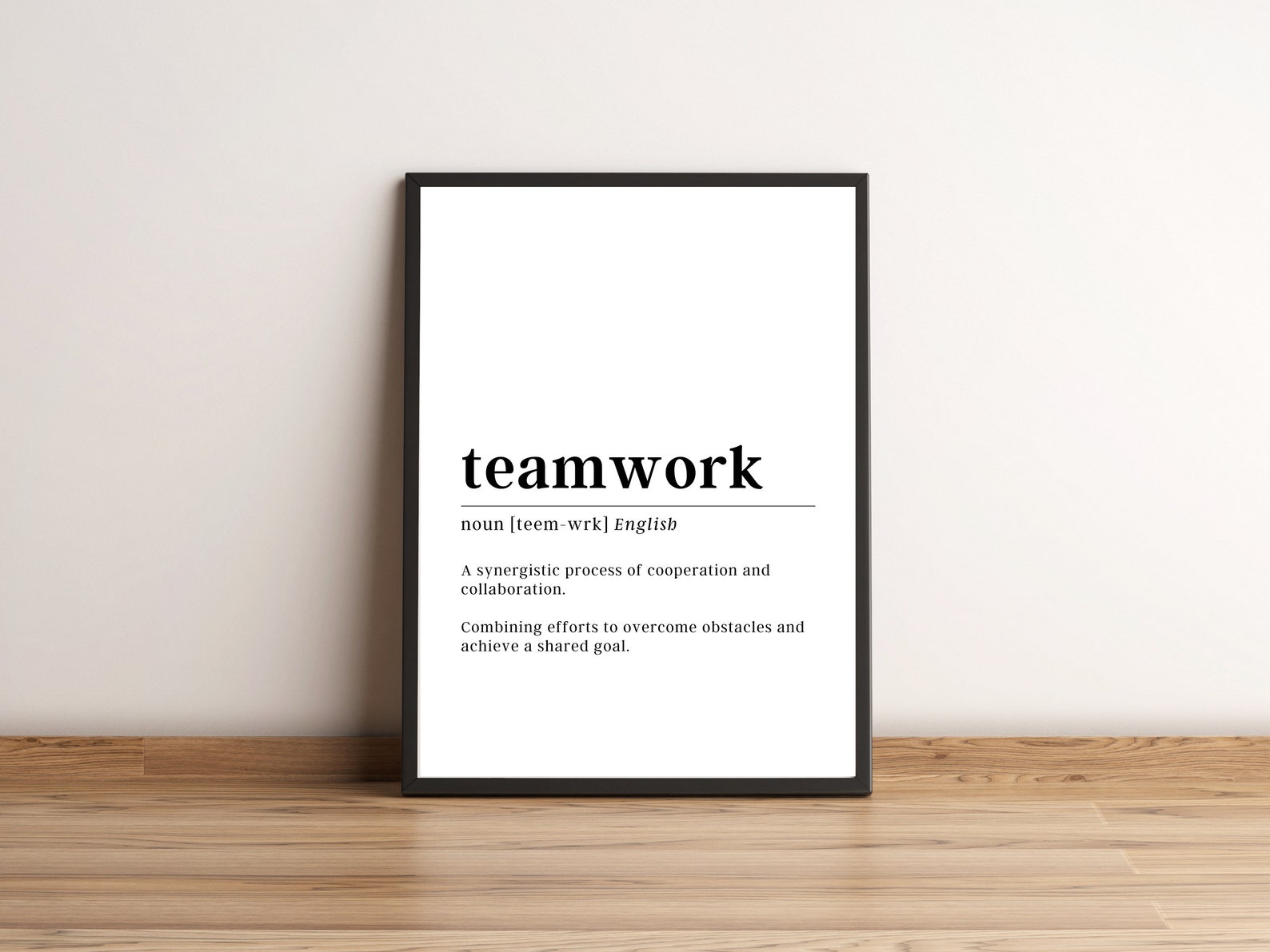 Teamwork Definition Print | Motivational Wall Art - Etsy