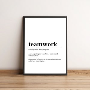 Teamwork Definition Print | Motivational Wall Art - Etsy