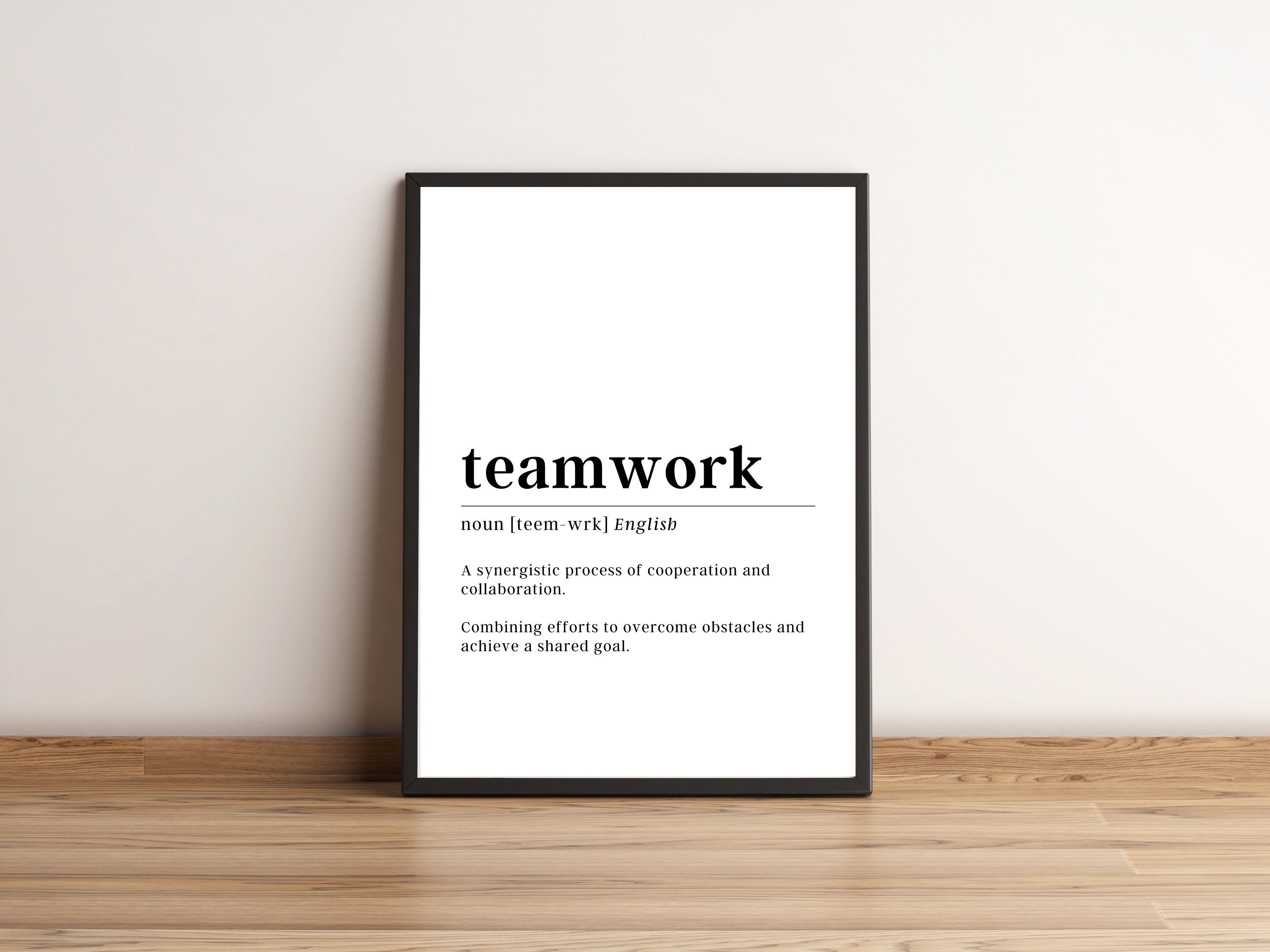 Teamwork Definition Print Motivational Wall Art - Etsy