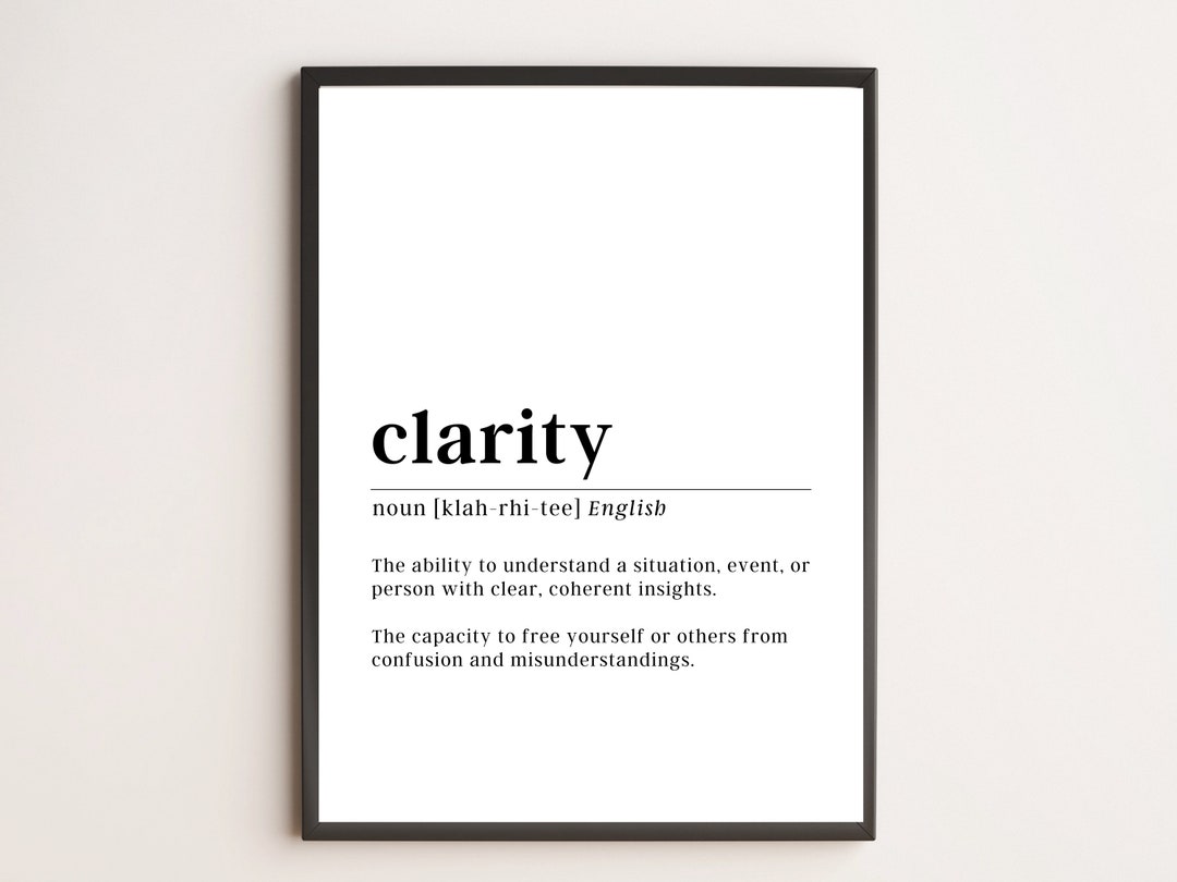 Clarity Definition Print | Motivational Wall Art - Etsy