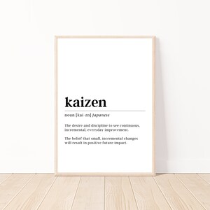 Kaizen Definition Print | Motivational Wall Art - Etsy