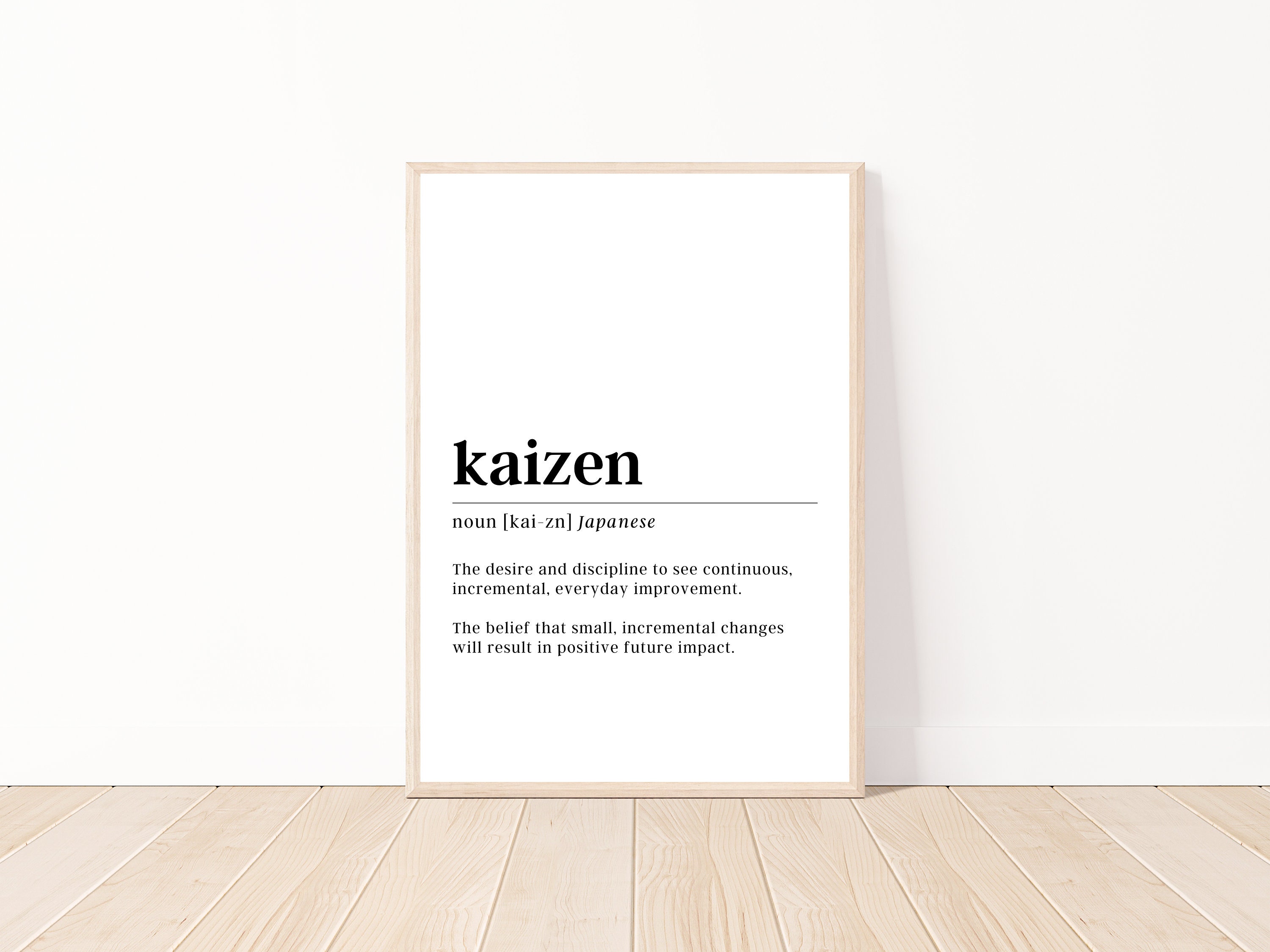 Kaizen Definition Print | Motivational Wall Art - Etsy