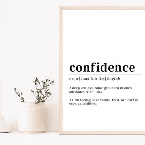 Confidence Definition Print | Motivational Wall Art - Etsy