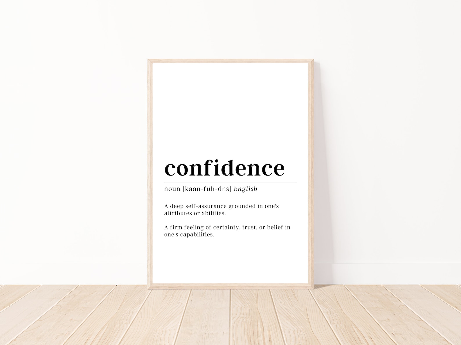Confidence Definition Print Motivational Wall Art - Etsy