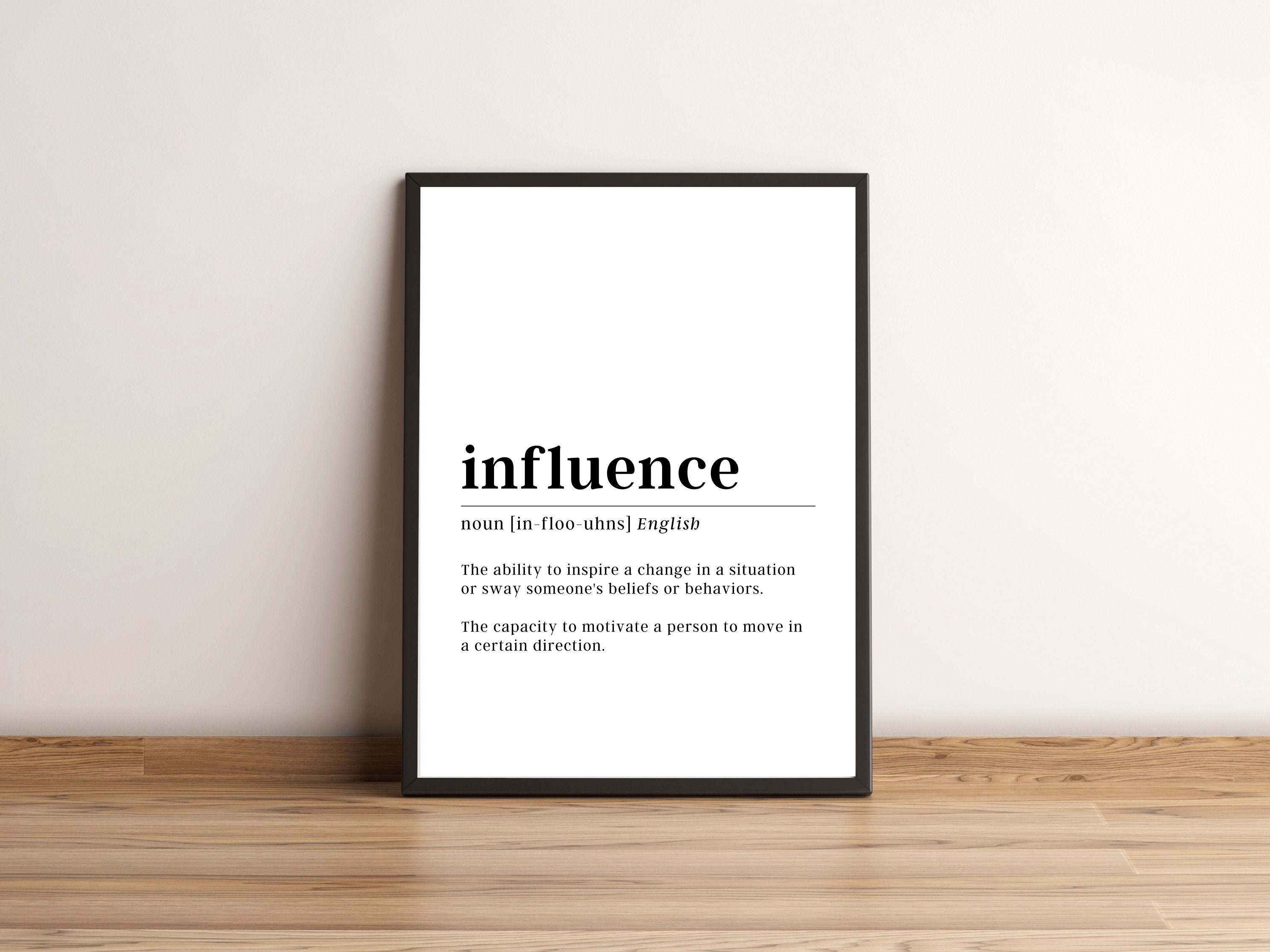 Influence Definition Print Motivational Wall Art - Etsy