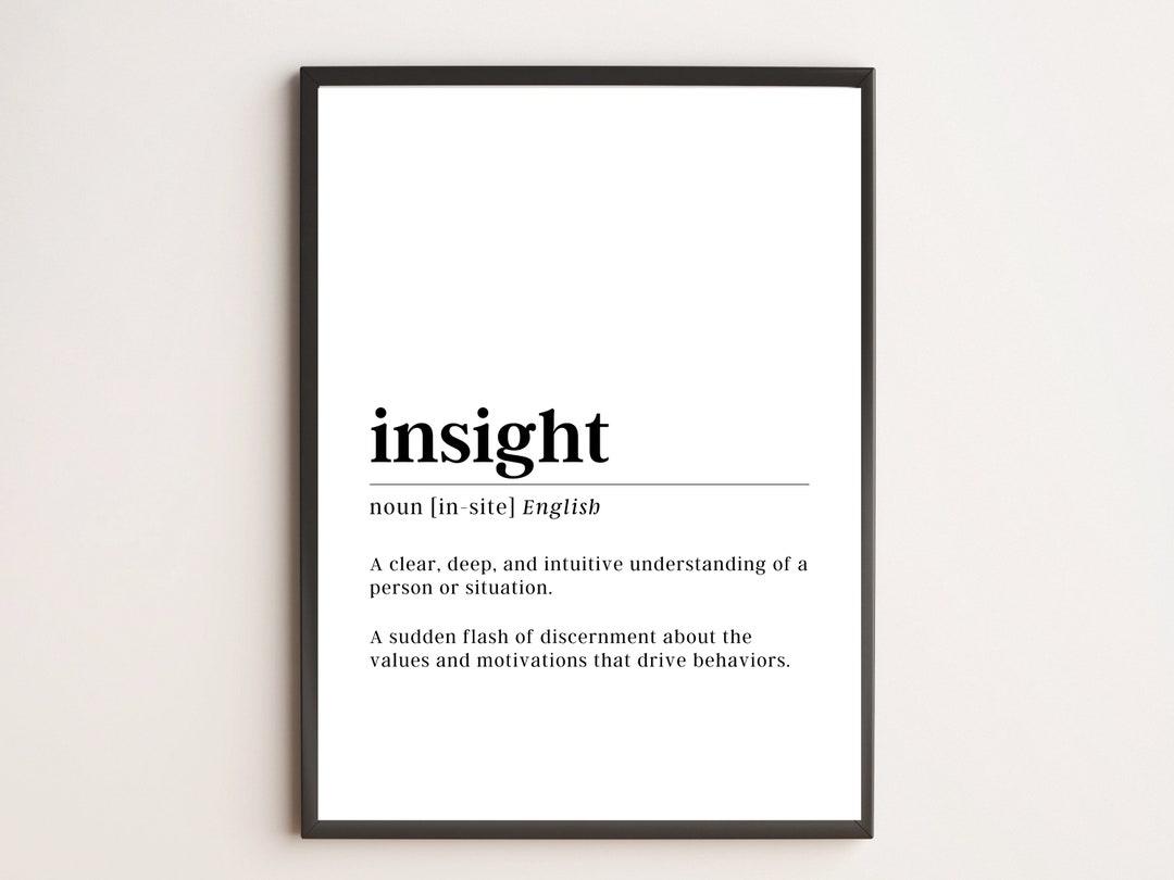 Insight Definition Print | Motivational Wall Art - Etsy