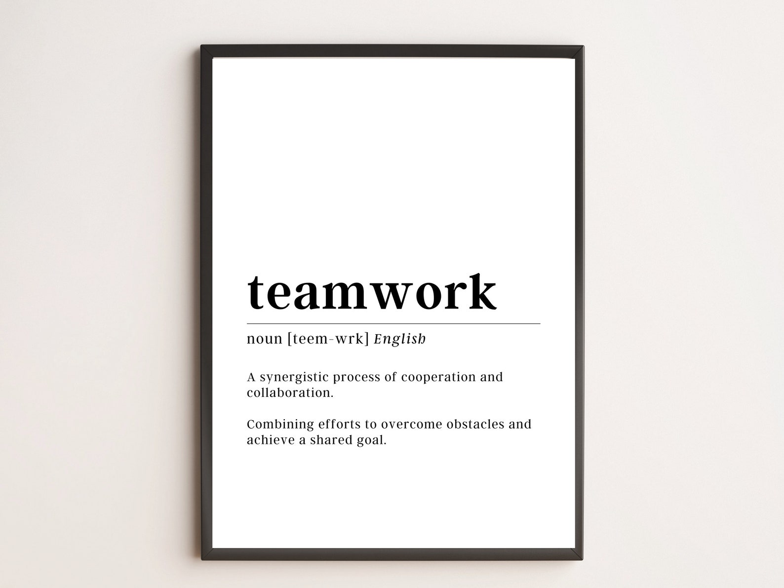 Teamwork Definition Print | Motivational Wall Art - Etsy