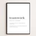 Teamwork Definition Print | Motivational Wall Art - Etsy