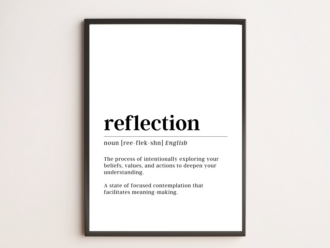 Reflection Definition Print | Motivational Wall Art - Etsy