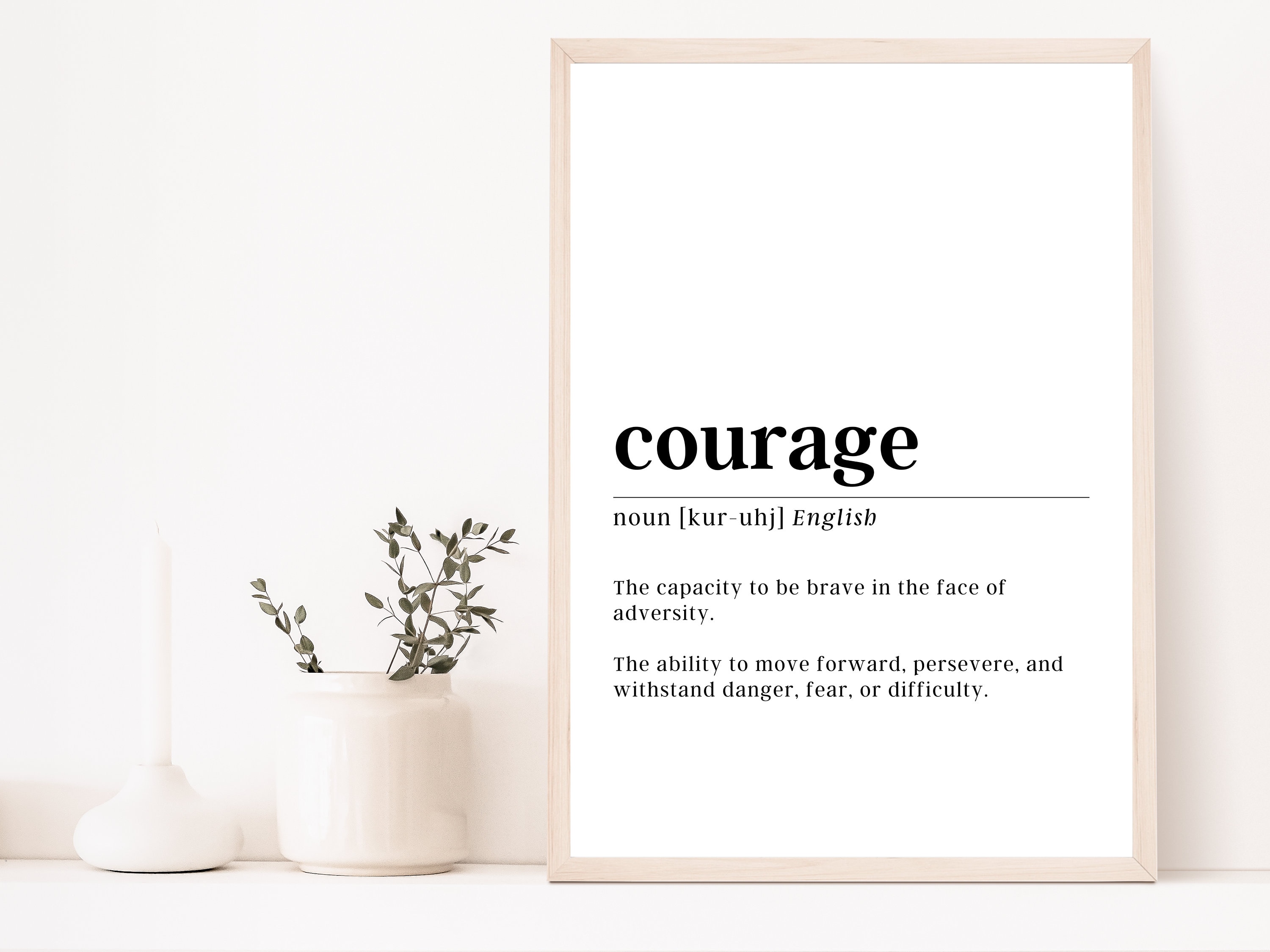 Courage Definition Print | Motivational Wall Art - Etsy