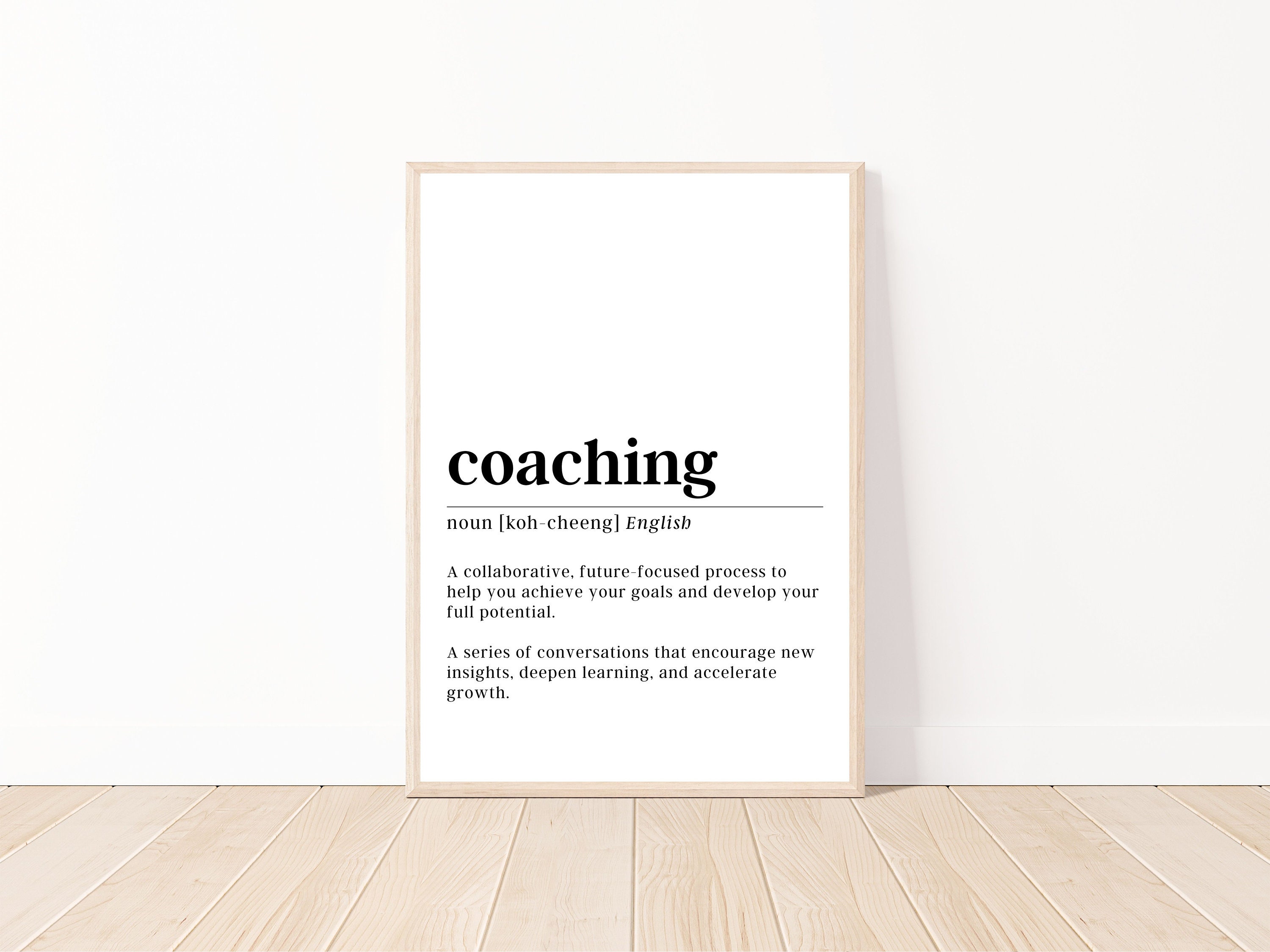 Coaching Definition Print | Motivational Wall Art - Etsy