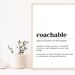 Coachable Definition Print Motivational Wall Art - Etsy