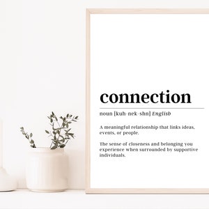 Connection Definition Print | Motivational Wall Art - Etsy