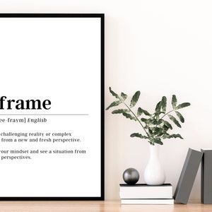 Reframe Definition Print | Motivational Wall Art - Etsy